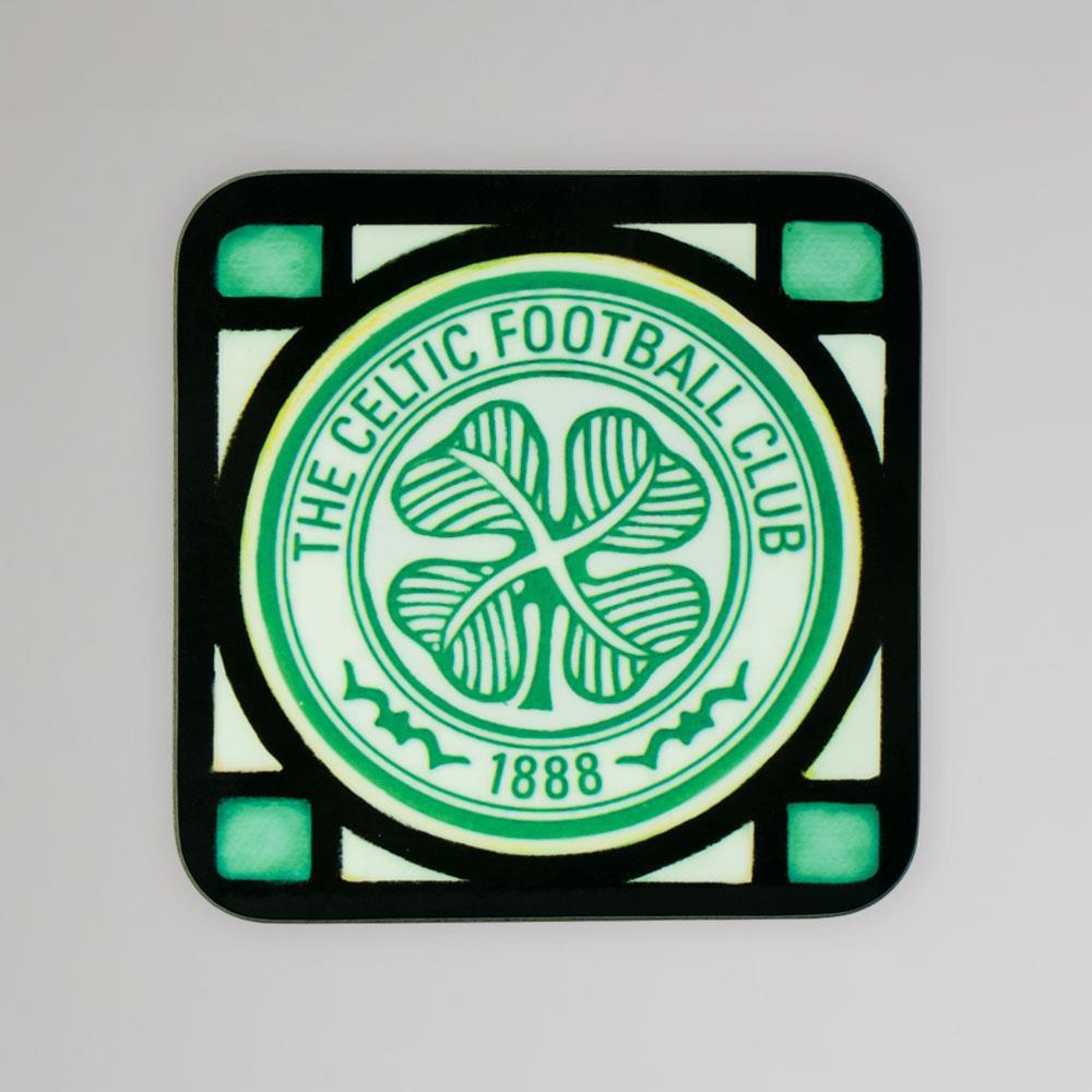 Celtic Crest Stain Glass Print Coaster – Official Celtic Store